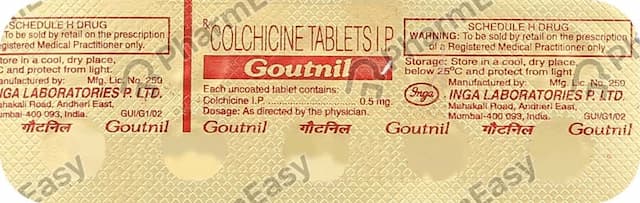 Goutnil 0.5 MG Tablet (10): Uses, Side Effects, Price, Dosage ...