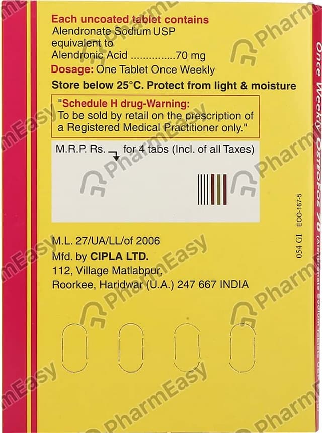 Osteofos 70 MG Tablet (4): Uses, Side Effects, Price, Dosage ...