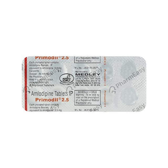 Primodil 2.5 MG Tablet (10): Uses, Side Effects, Price, Dosage ...