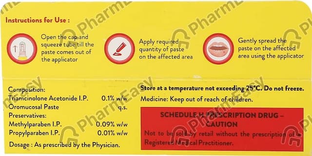 Kenacort 0.1 % Oral Paste For Local Application (5): Uses, Side Effects ...