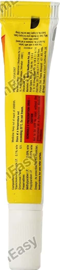 Kenacort 0.1 % Oral Paste For Local Application (5): Uses, Side Effects ...