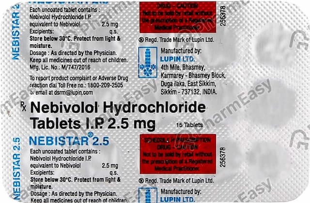 Nebistar 2.5 MG Tablet (15): Uses, Side Effects, Price, Dosage ...